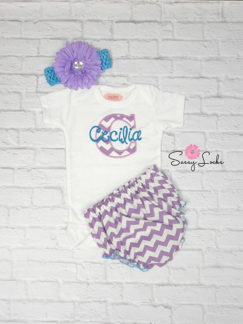 Baby Girl Clothes Personalized Girl Take Home Outfit Chevron | Etsy