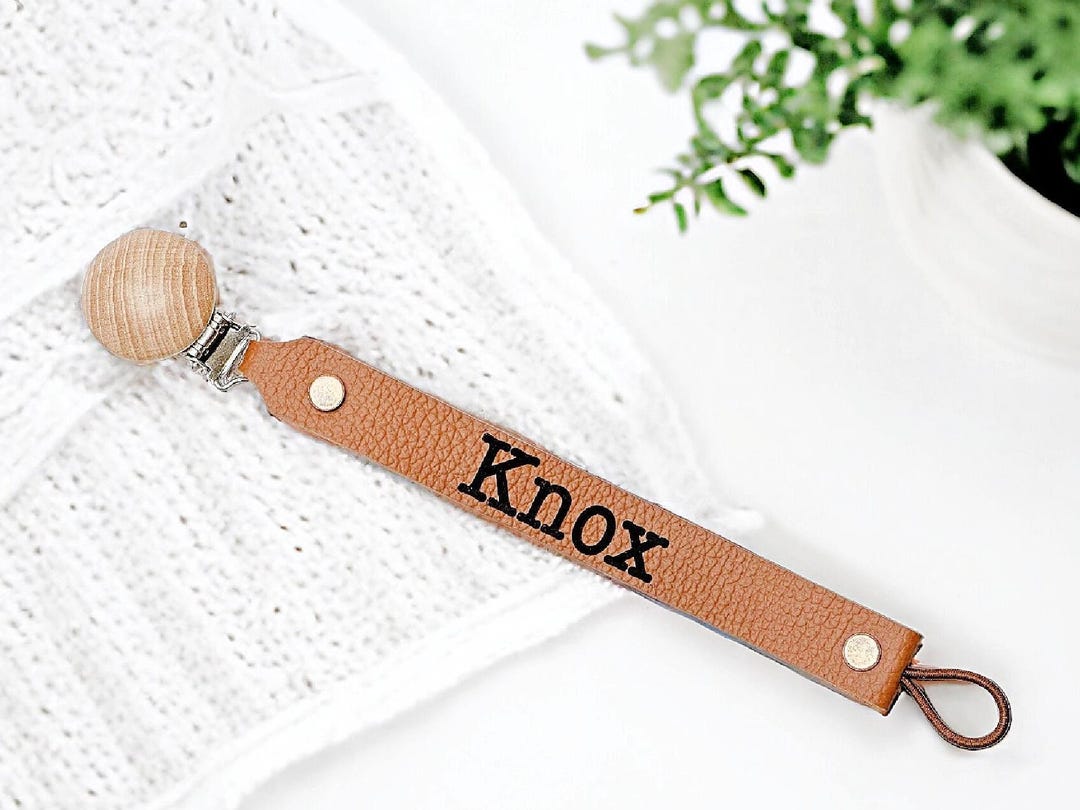 Leather Pacifier Clip Personalized Leather Paci Clip Personalized Baby ...