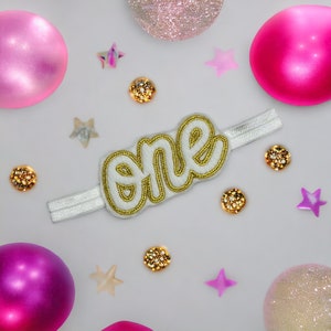 One Year Old Girl First Birthday Headband 1st Birthday Girl Headband ...