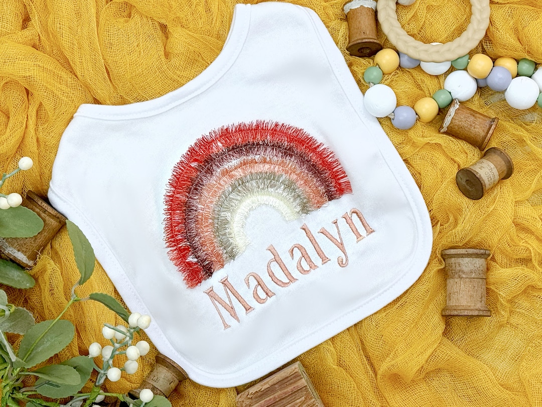 Personalized Baby Bib Baby Bib Custom Baby Bib Rainbow Baby Gift ...