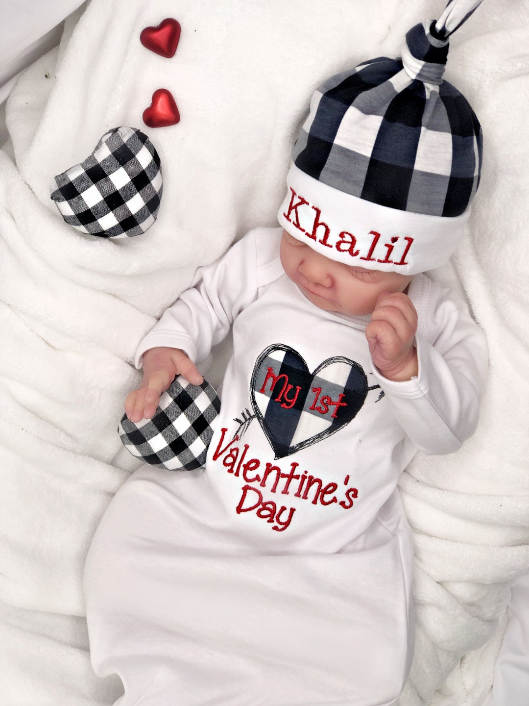 1st Valentines Day Outfit Boy Valentine's Day Outfit Baby Boy Valentine's Day Outfit, Preemie ...