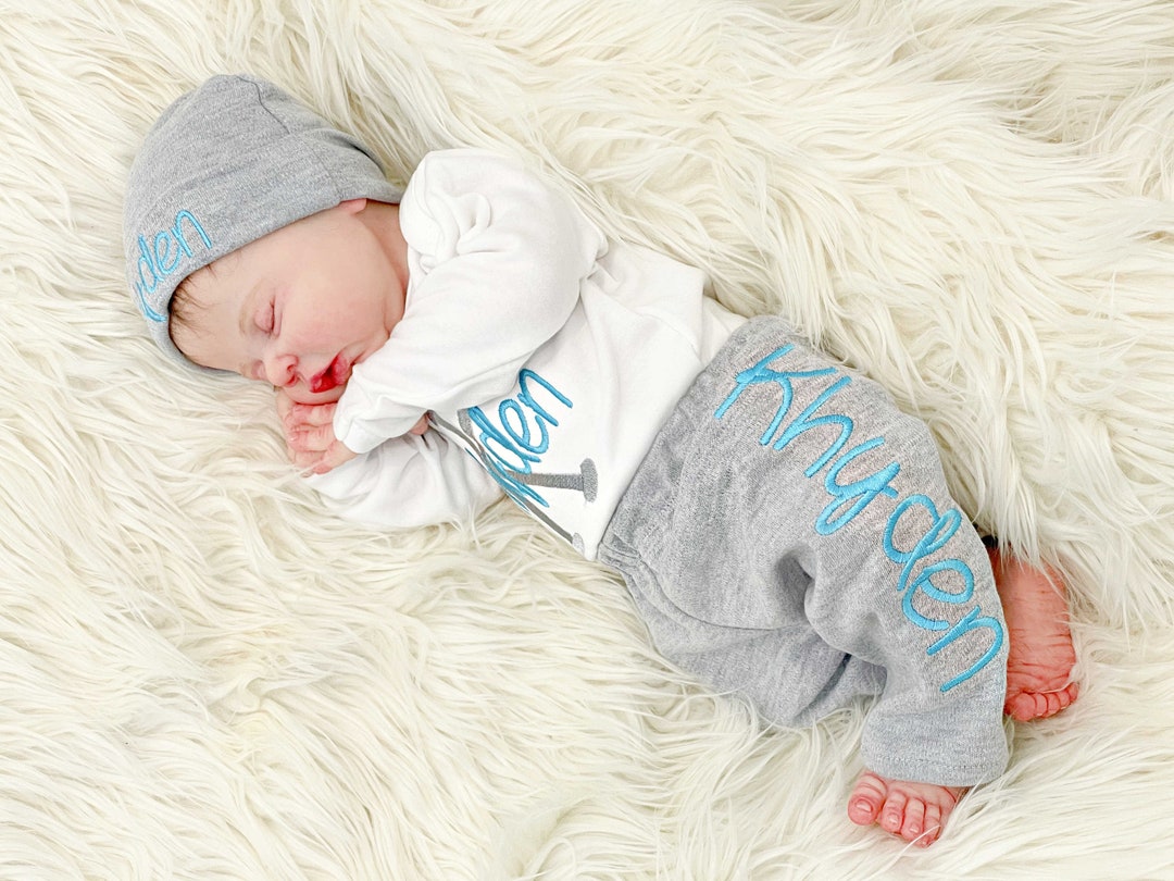 Newborn Boy Outfit Baby Boy Coming Home Outfit Personalized Baby Boy ...