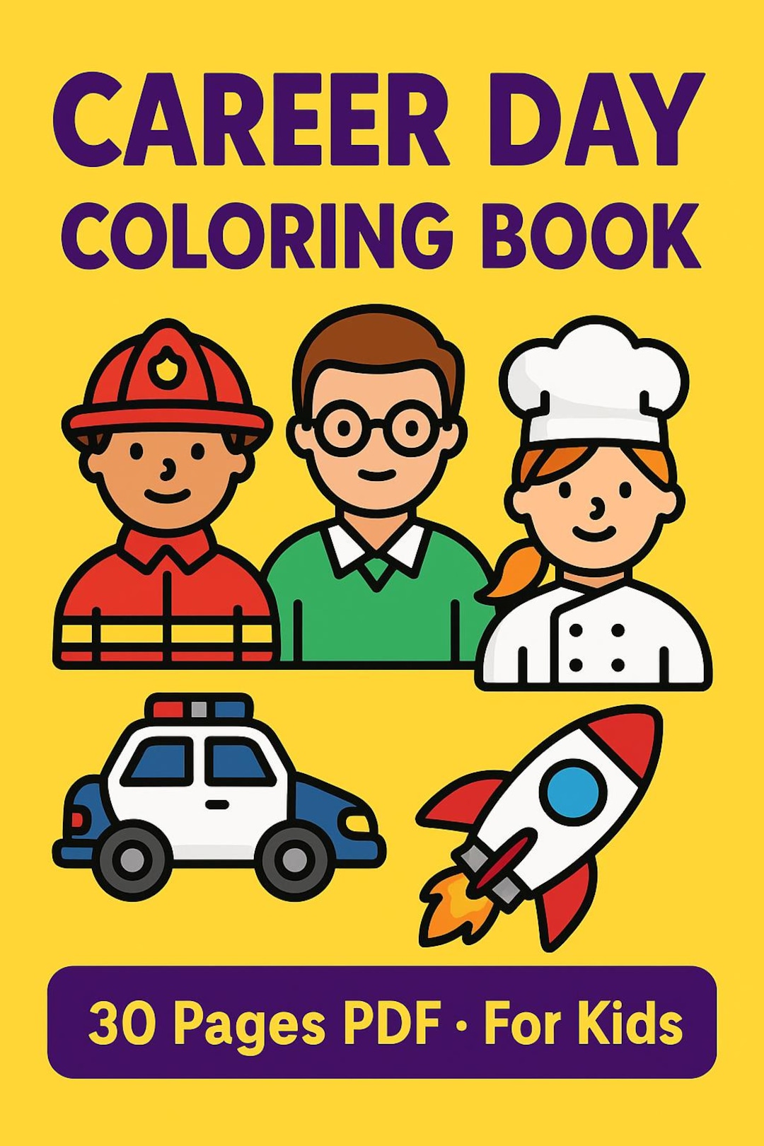 Career Day Coloring Pages – Printable Jobs & Professions Activity Book ...