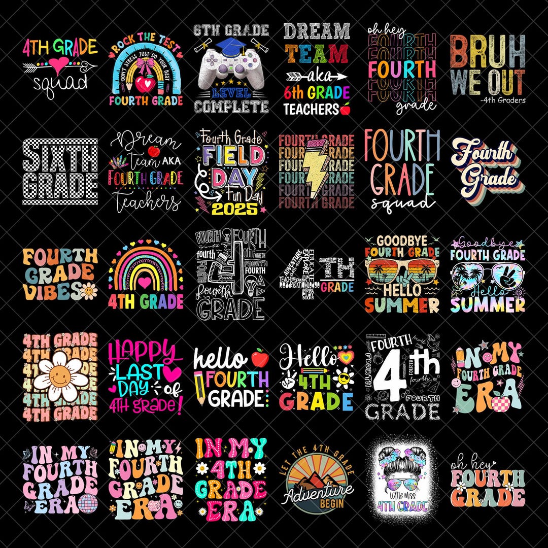 Fourth Grade Png Bundle, 4th Grade Png, Fourth Grade Teacher ...