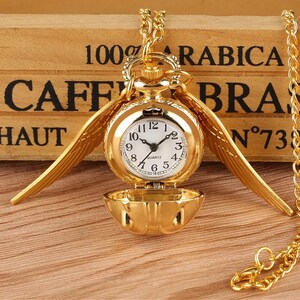 Top Luxury Gold Watch Ball Pocket Watch Tiny Wings Necklace - Etsy