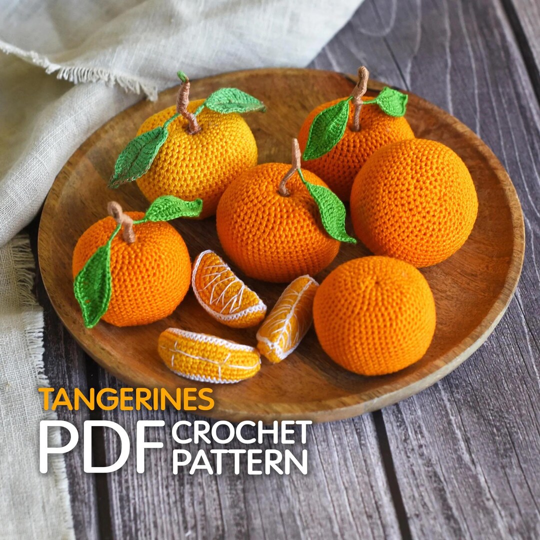 Tangerine Crochet Pattern PDF: Amigurumi Citrus Play Food - Etsy