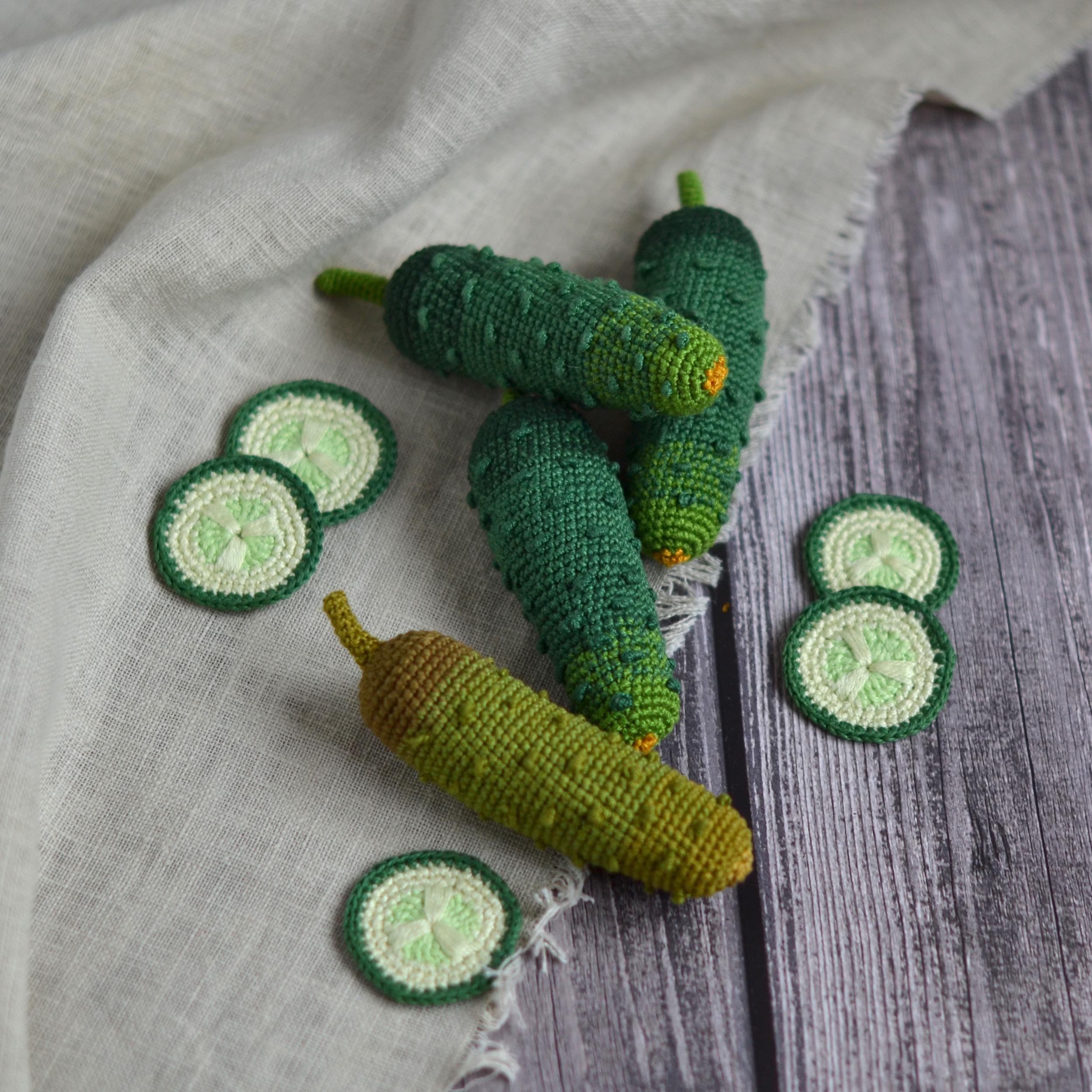 Cucumber Crochet Pattern PDF: Amigurumi Vegetable Play Food - Etsy