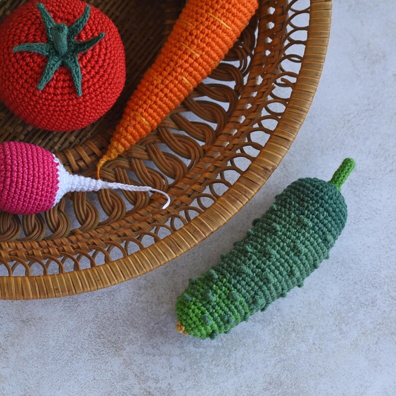 Cucumber Crochet Pattern PDF: Amigurumi Vegetable Play Food - Etsy