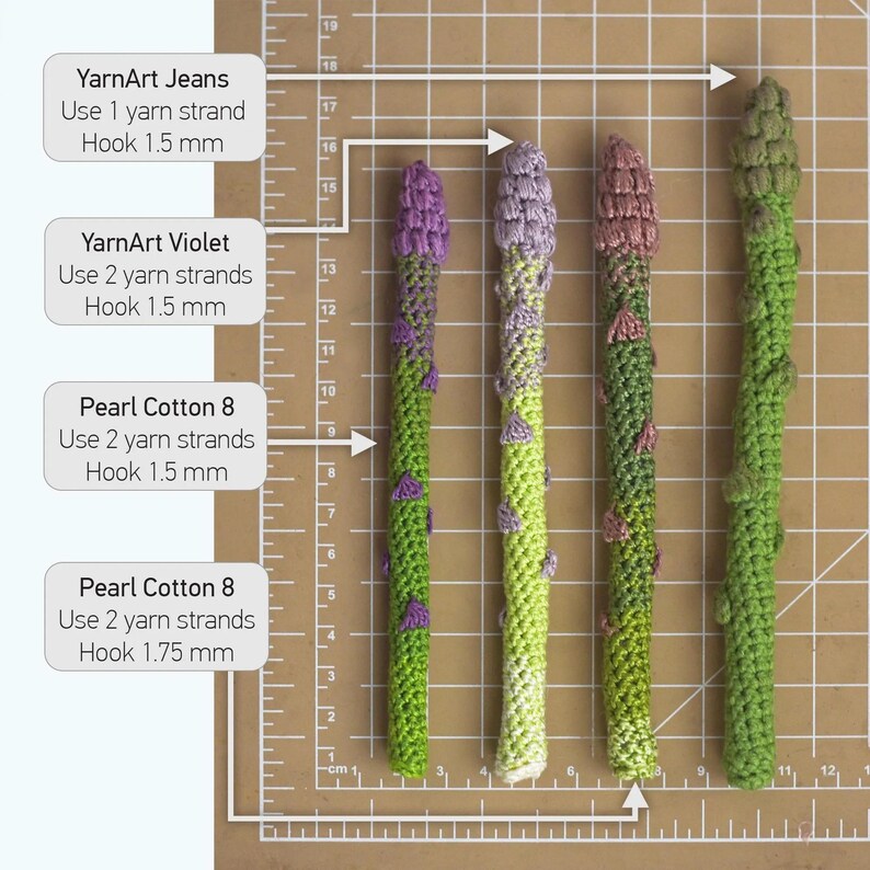 Asparagus Crochet Pattern: Amigurumi Vegetable Tutorial (PDF Download ...