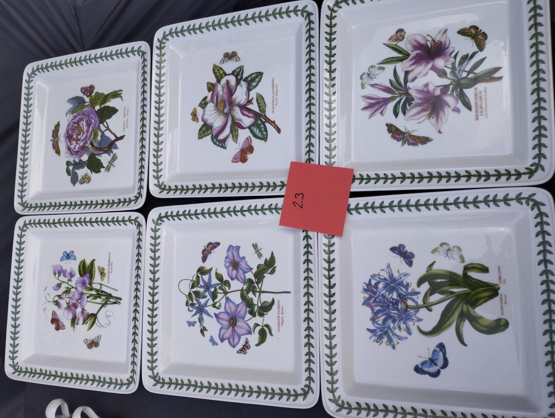 Portmeirion Botanic Garden – Square Plates 175x17.5 – Vintage Pottery ...
