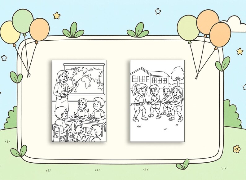 Back to School Coloring Pages, 25 Printable PDF Pages, First Day of ...