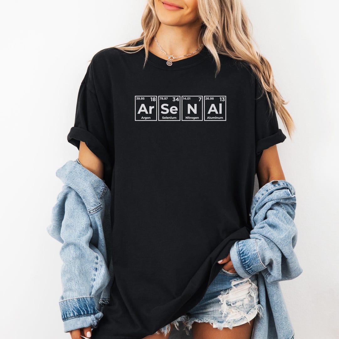Comfort Colors Arsenal Periodic Table Shirt, Science Soccer Graphic ...
