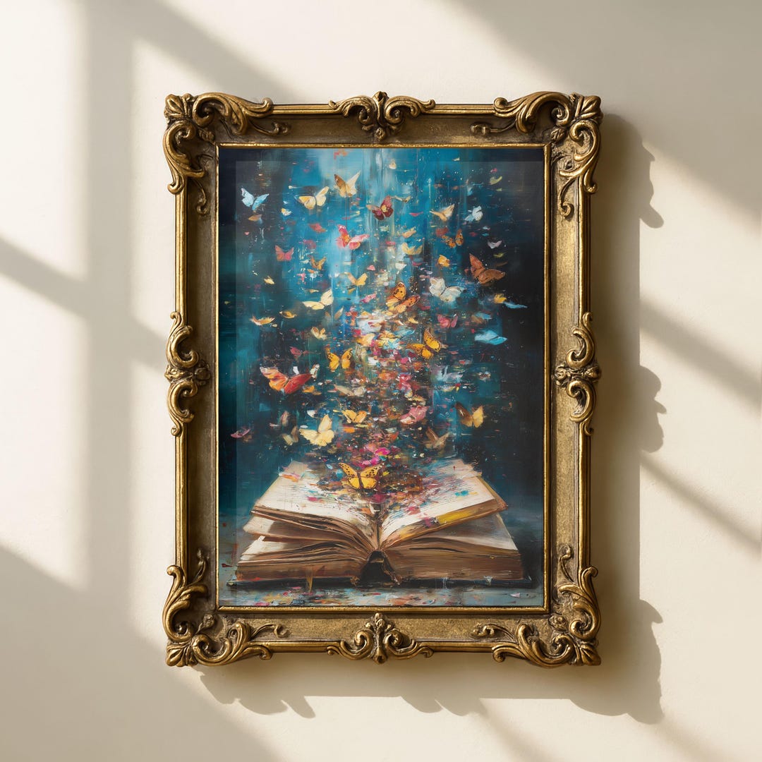 Butterfly Book Art Print, Surreal Literary Wall Decor - Etsy