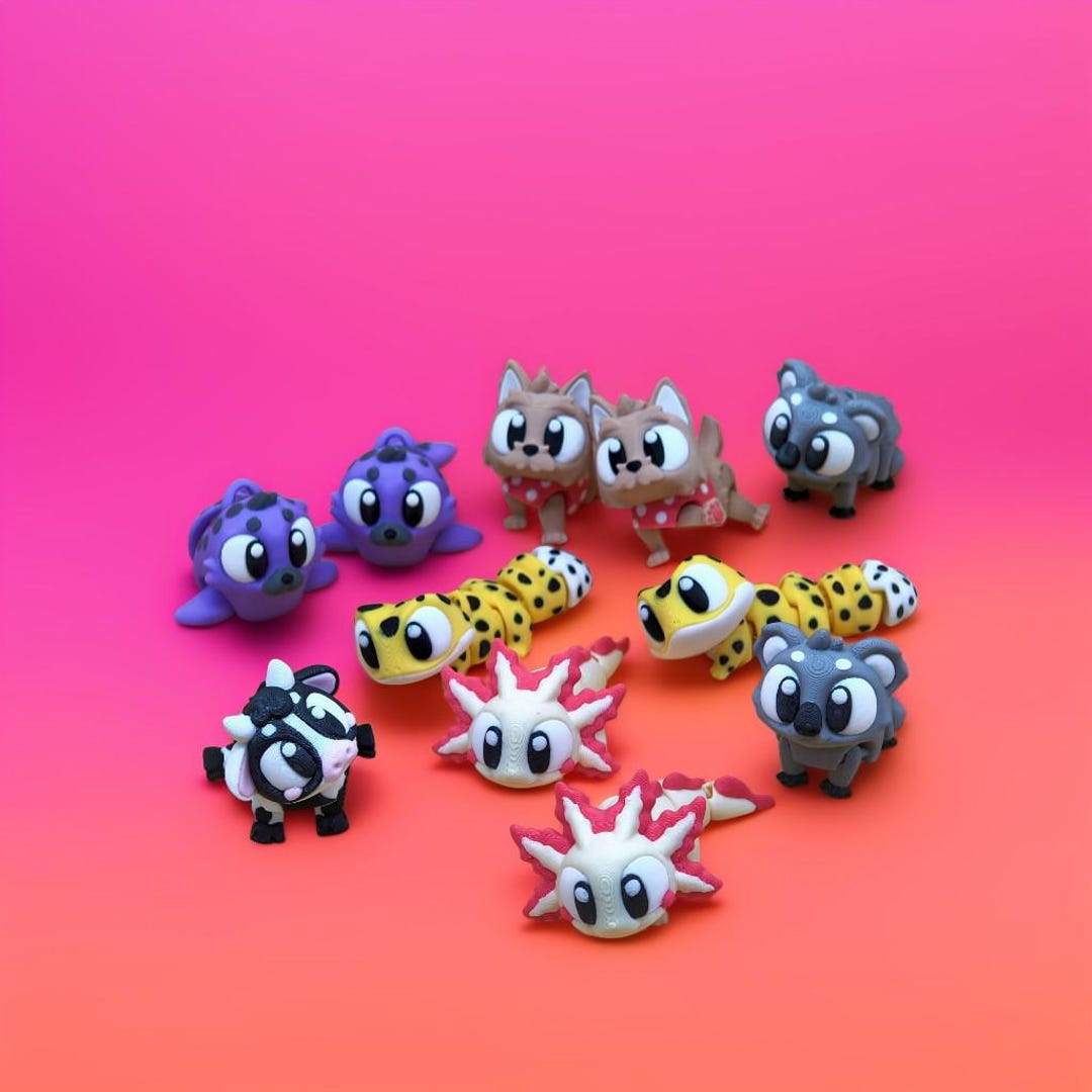 3D Printed Articulating Mini Fidget Animals,mini Pocket Pets,sensory ...