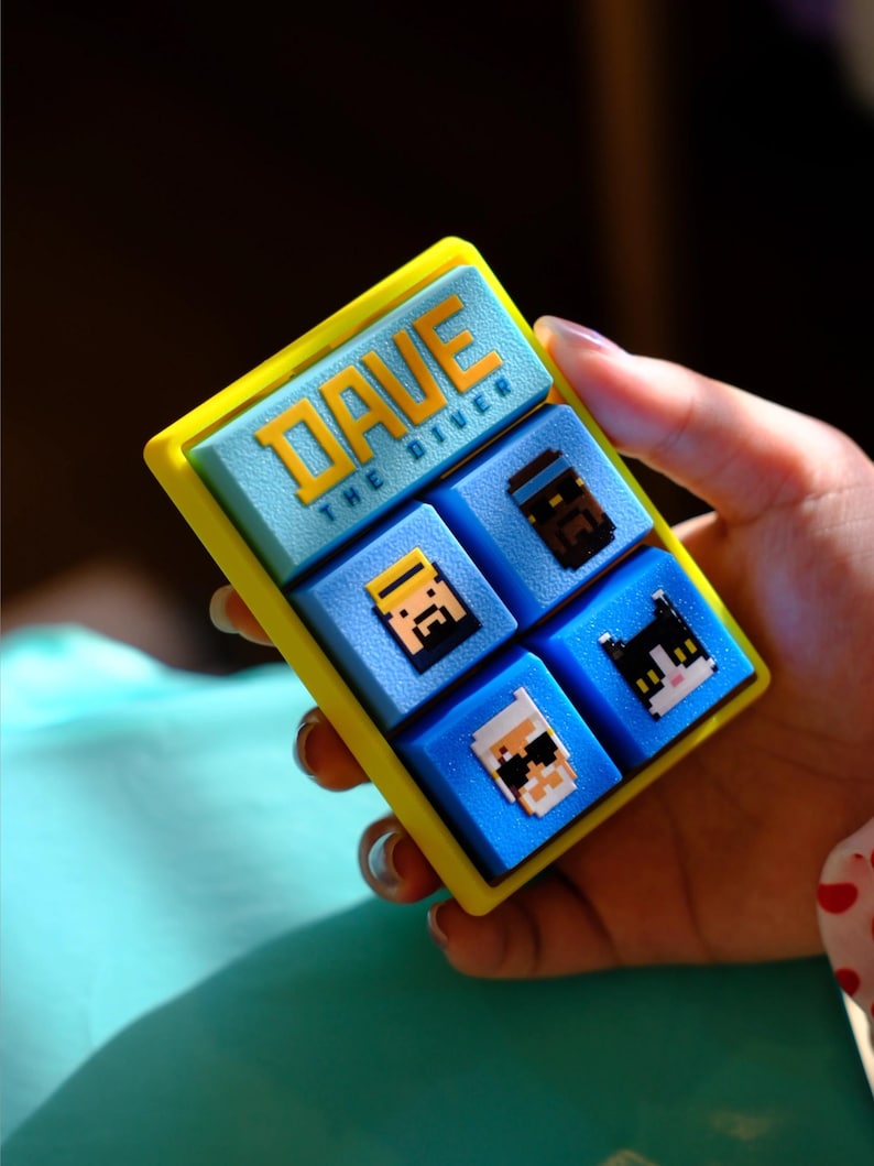 DAVE DIVER Keychain | Mini Keyboard Fidget Toy | Pixel Art Game Merch ...