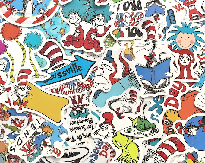 Dr. Seuss Stickers, Waterproof Vinyl Decals (50 Random) - Etsy