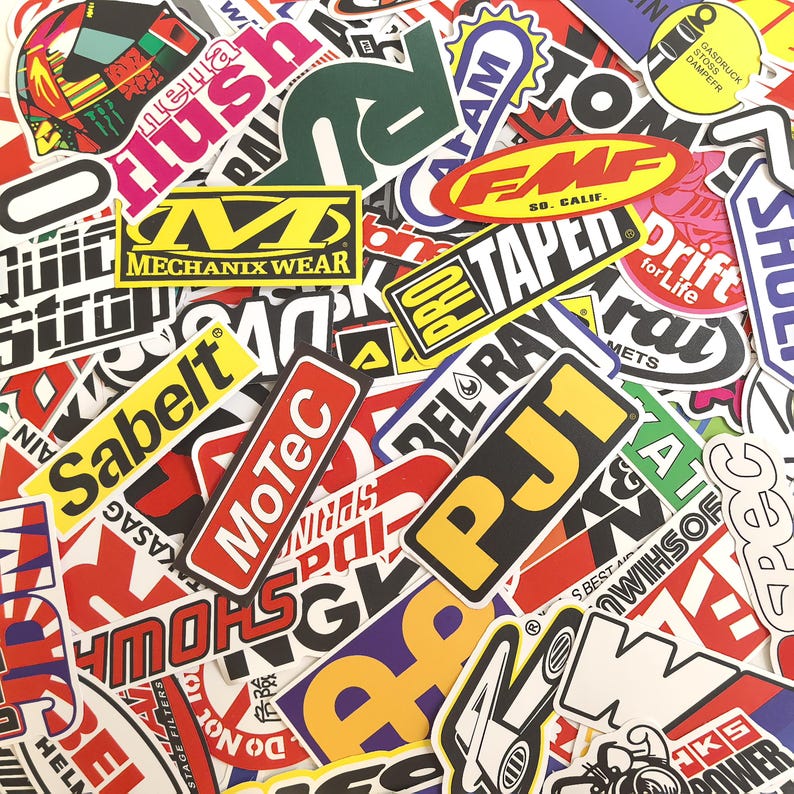 Pack of 50 Racing Stickers, Car Logo Stickers, Motorsport Stickers, Car ...