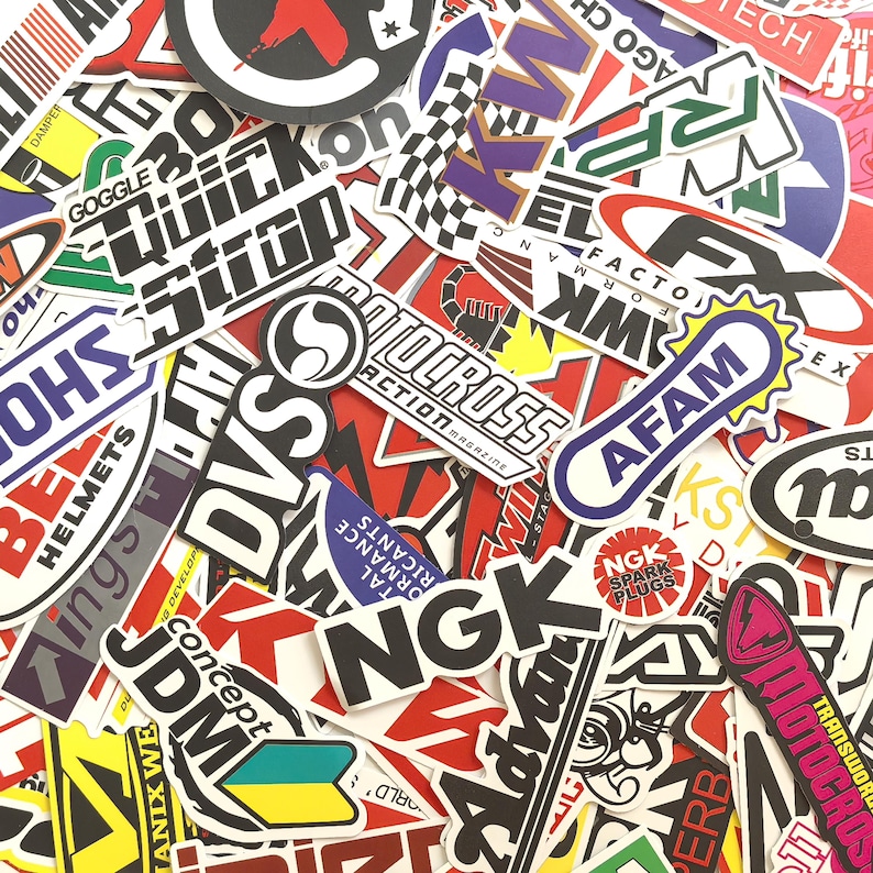 Pack of 50 Racing Stickers, Car Logo Stickers, Motorsport Stickers, Car ...