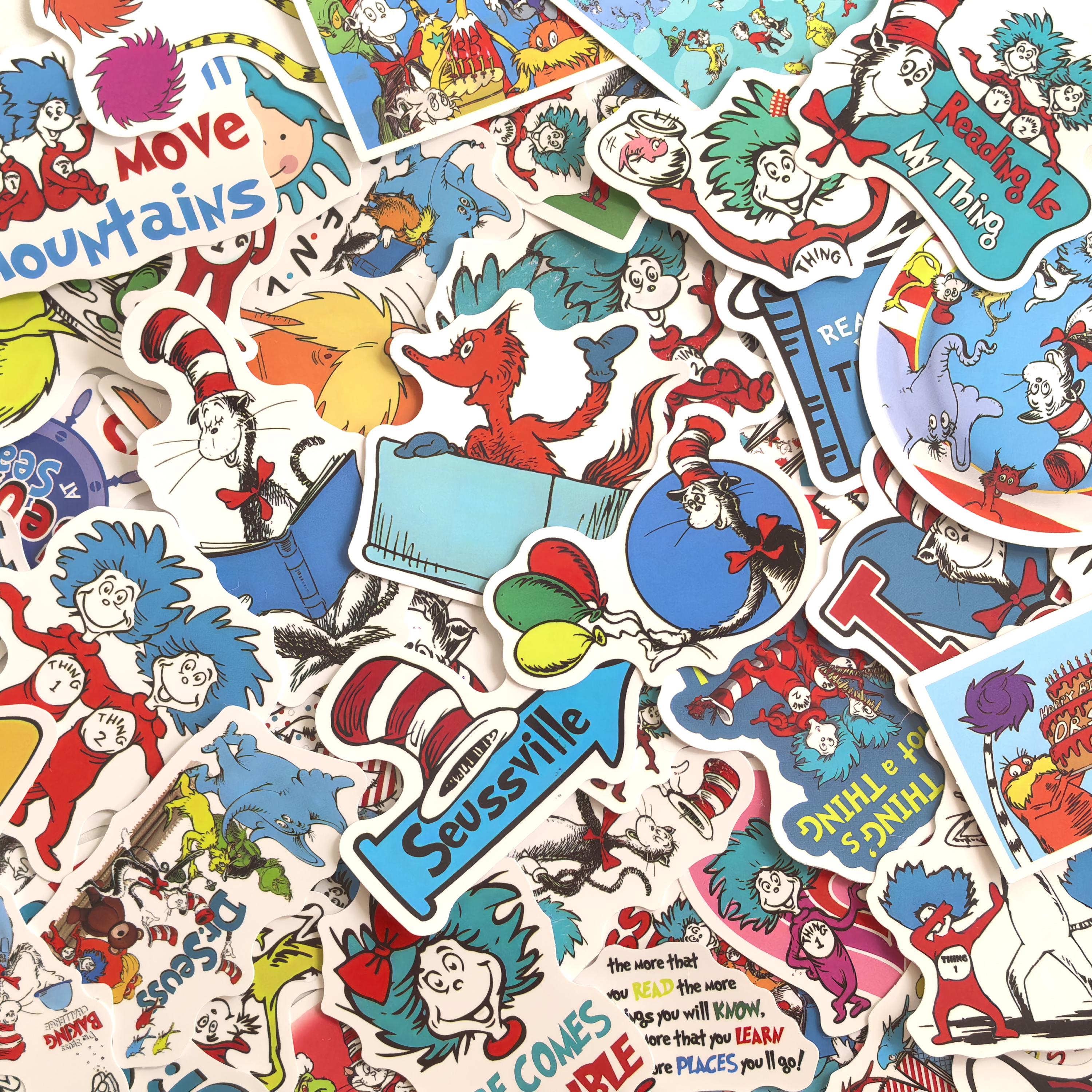 Pack of 50 Dr Seuss Stickers, Classic Children’s Book Stickers, Seuss ...