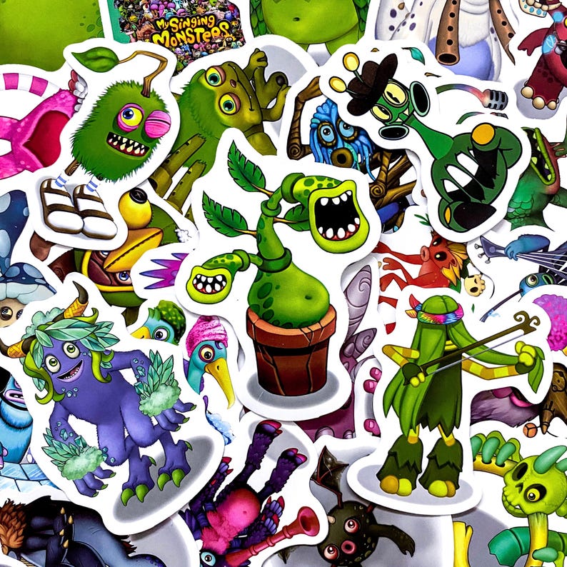 Pack of 50 My Singing Monsters Stickers, Monster Music Stickers, Cute ...