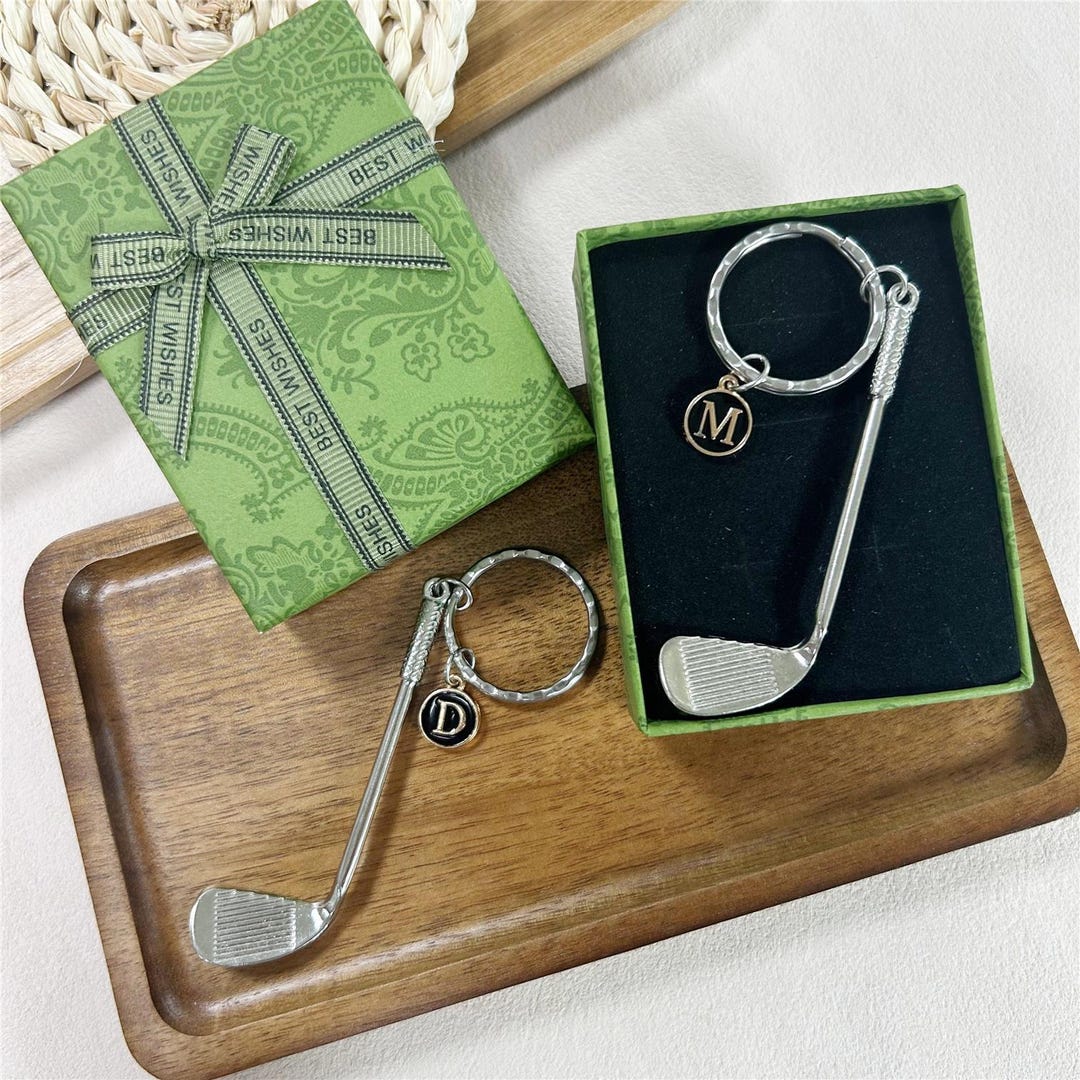 Personalized Golf Club Keychain – Custom Name Letter Keyring, Gift for ...