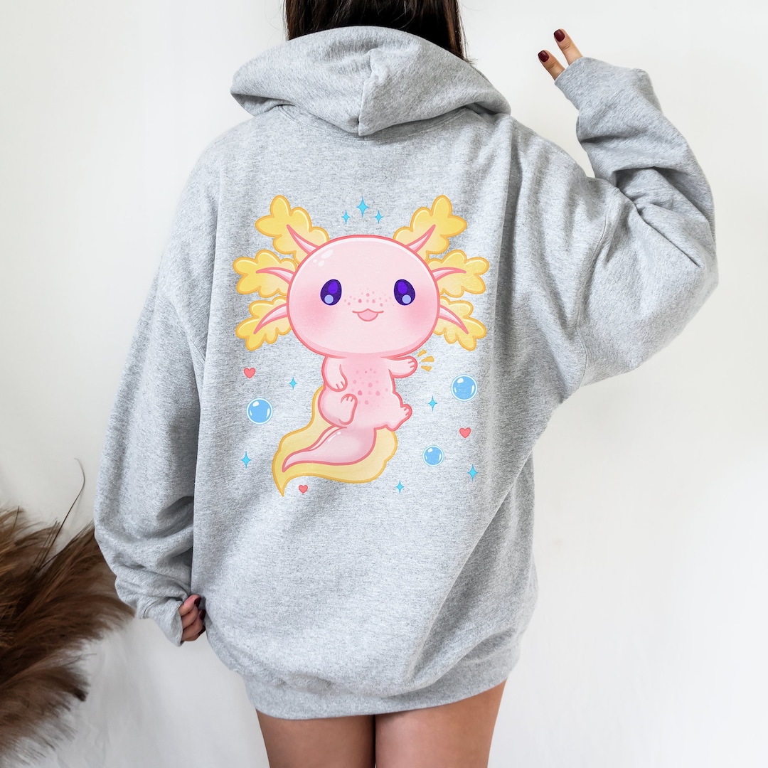 Axolotl Hoodie Kawaii Clothes Axolotl Lover Gift Cute - Etsy