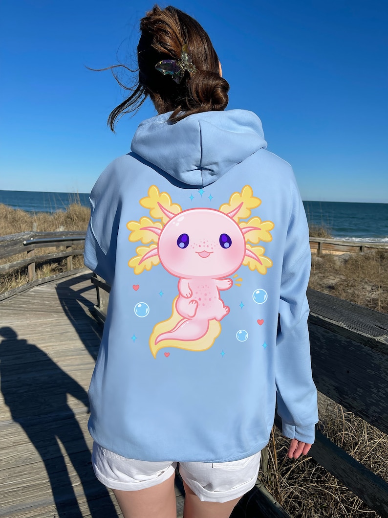 Axolotl Hoodie Kawaii Clothes Axolotl Lover Gift Cute - Etsy