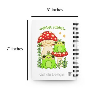 Mushroom Frog Notebook 150 Pages Spiral Bound - Etsy