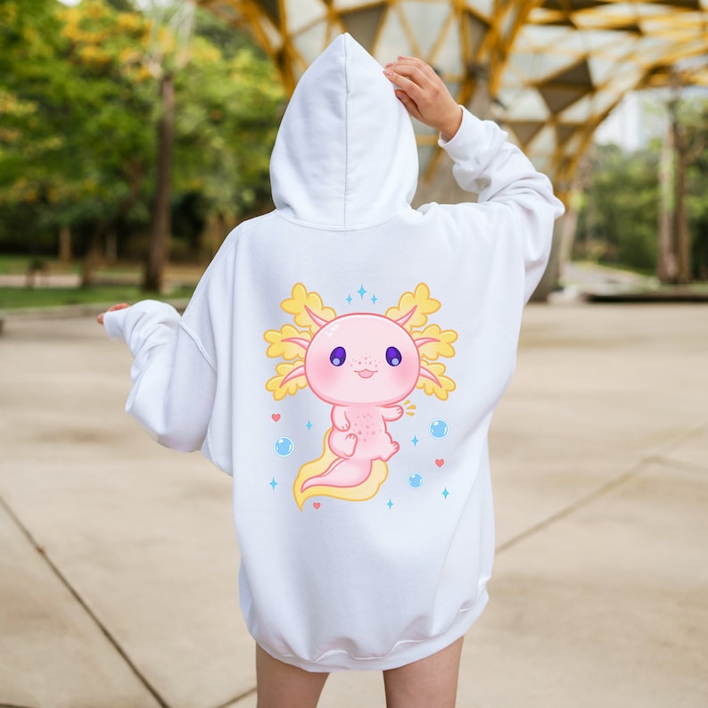 Axolotl Hoodie Kawaii Clothes Axolotl Lover Gift Cute - Etsy