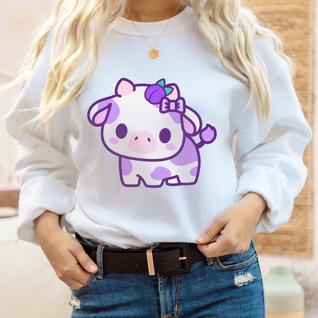 Plumberry Cow Sweater | Kawaii Cow Sweatshirt | Kawaii Clothes | Cow ...