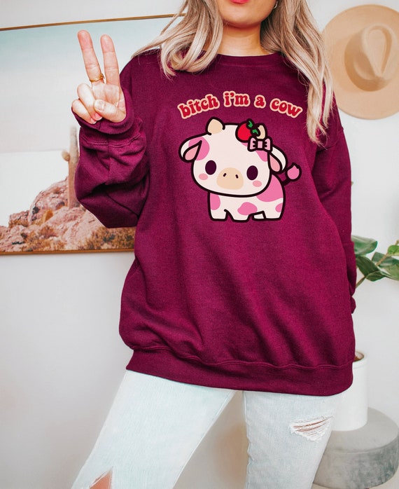 Strawberry Cow Sweater Funny Kawaii Clothing Gifts for - Etsy