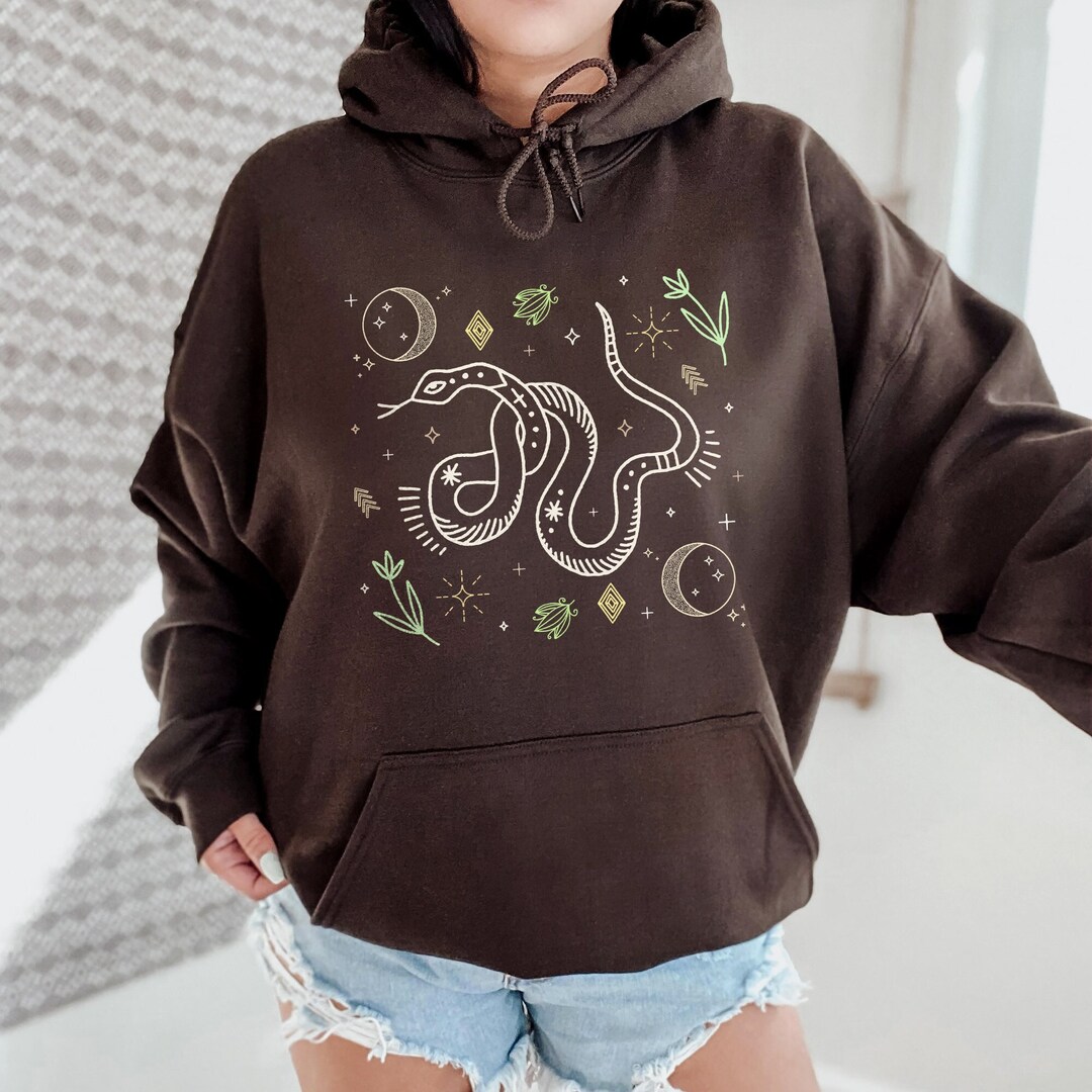 Celestial Snake Hoodie Dark Cottagecore Serpent Hoodie - Etsy