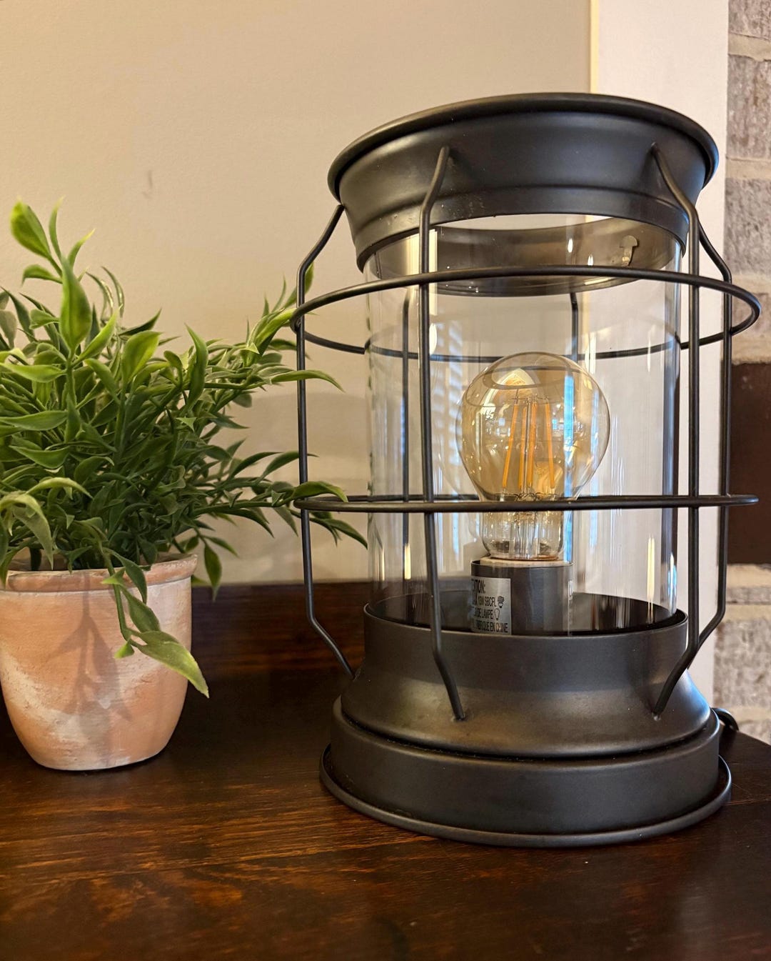 Intertek Edison Cage Lamp | Bronzed Iron Industrial Table Light ...