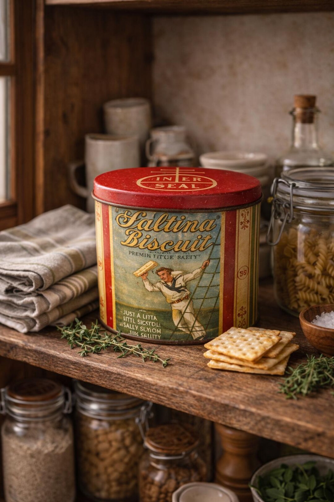 Vintage Nabisco Saltina Biscuit Tin | 1992 Bristol Ware Cracker ...