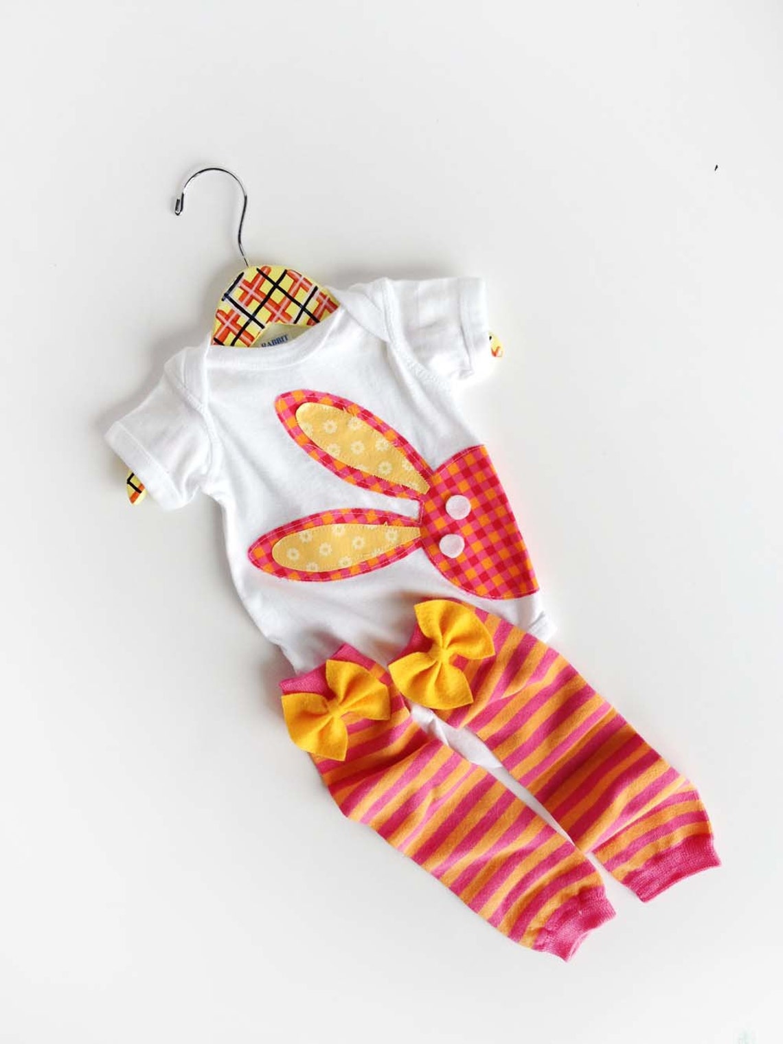 Easter Bunny Rabbit One Piece Pink and Orange Easter Baby | Etsy