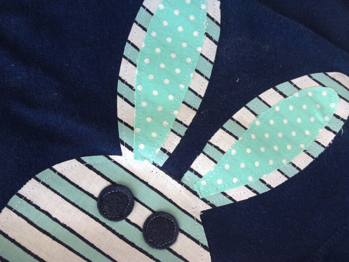 Easter Bunny Rabbit One Piece - Navy Blue and Aqua, Boy Easter, Girl ...