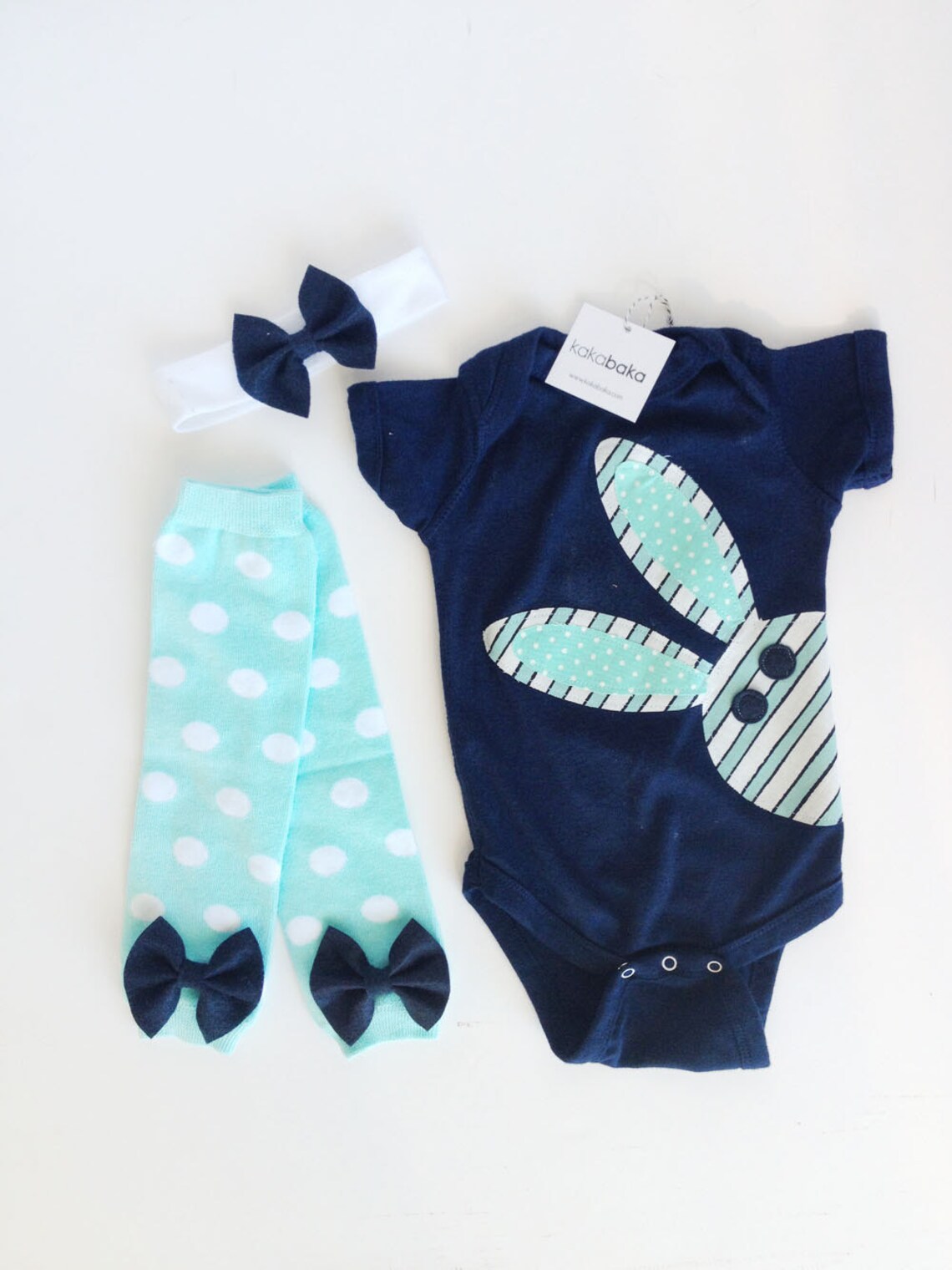 Easter Bunny Rabbit One Piece Navy Blue and Aqua Boy - Etsy