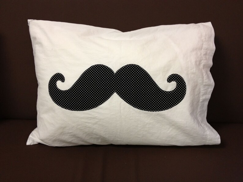 Mustache Pillow Case Black Brown Yellow Mustache Pillowcase | Etsy