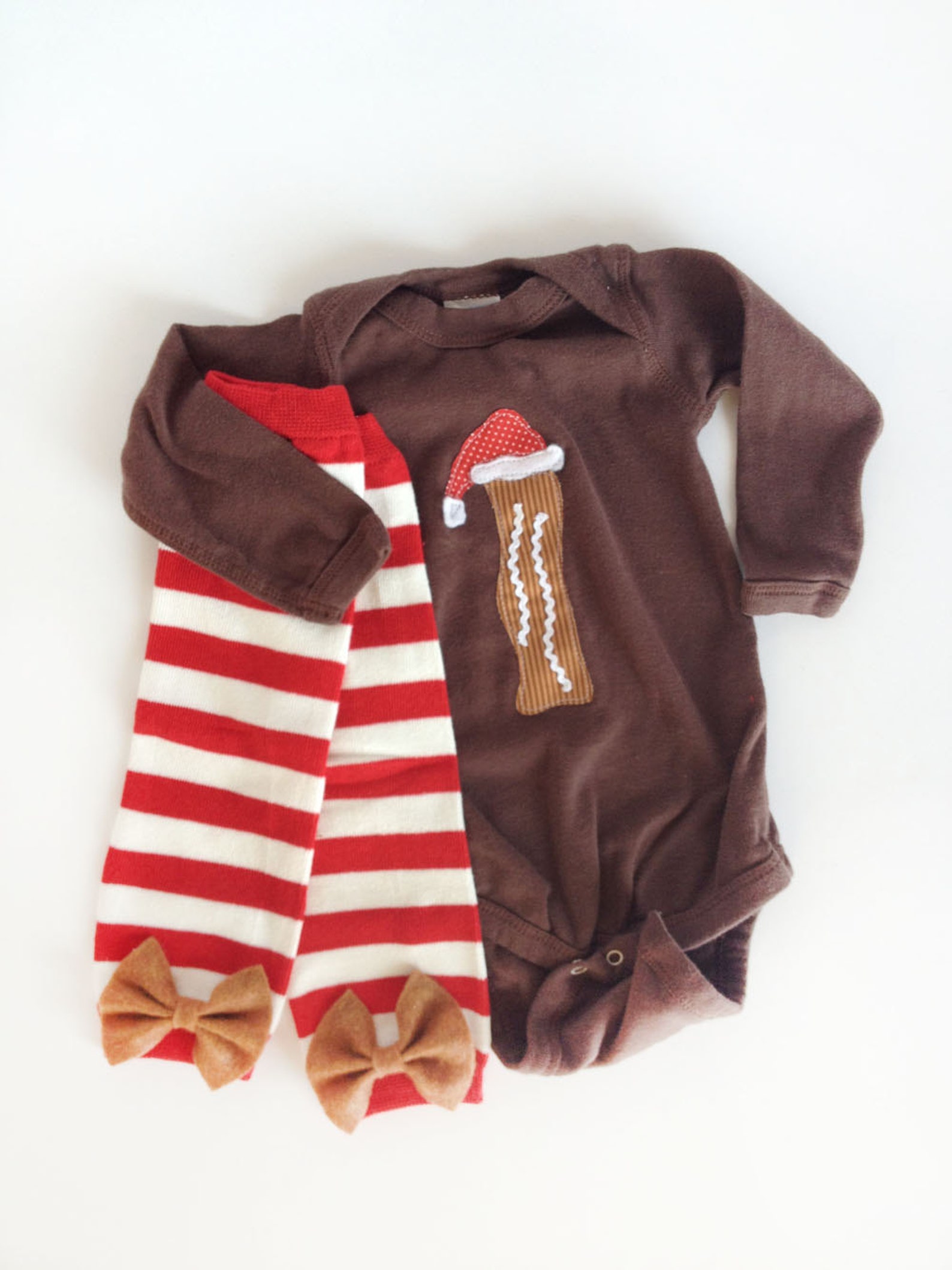 Funny Christmas Santa Bacon One Piece With Striped Baby Leg - Etsy