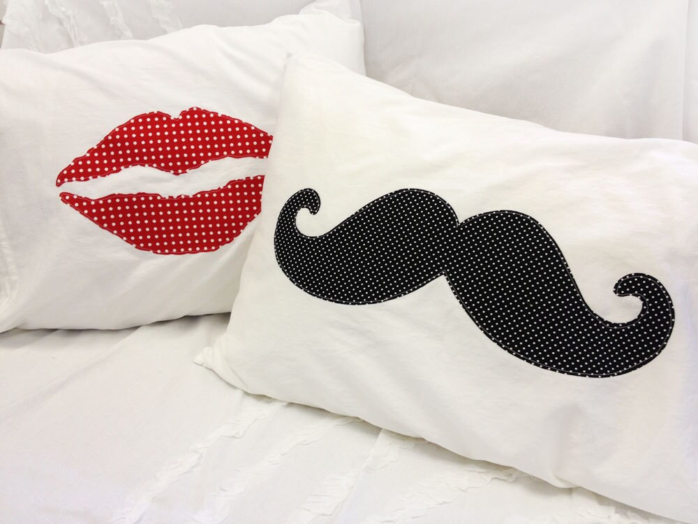 Mustache Pillow Case Black Brown Yellow Mustache Pillowcase | Etsy