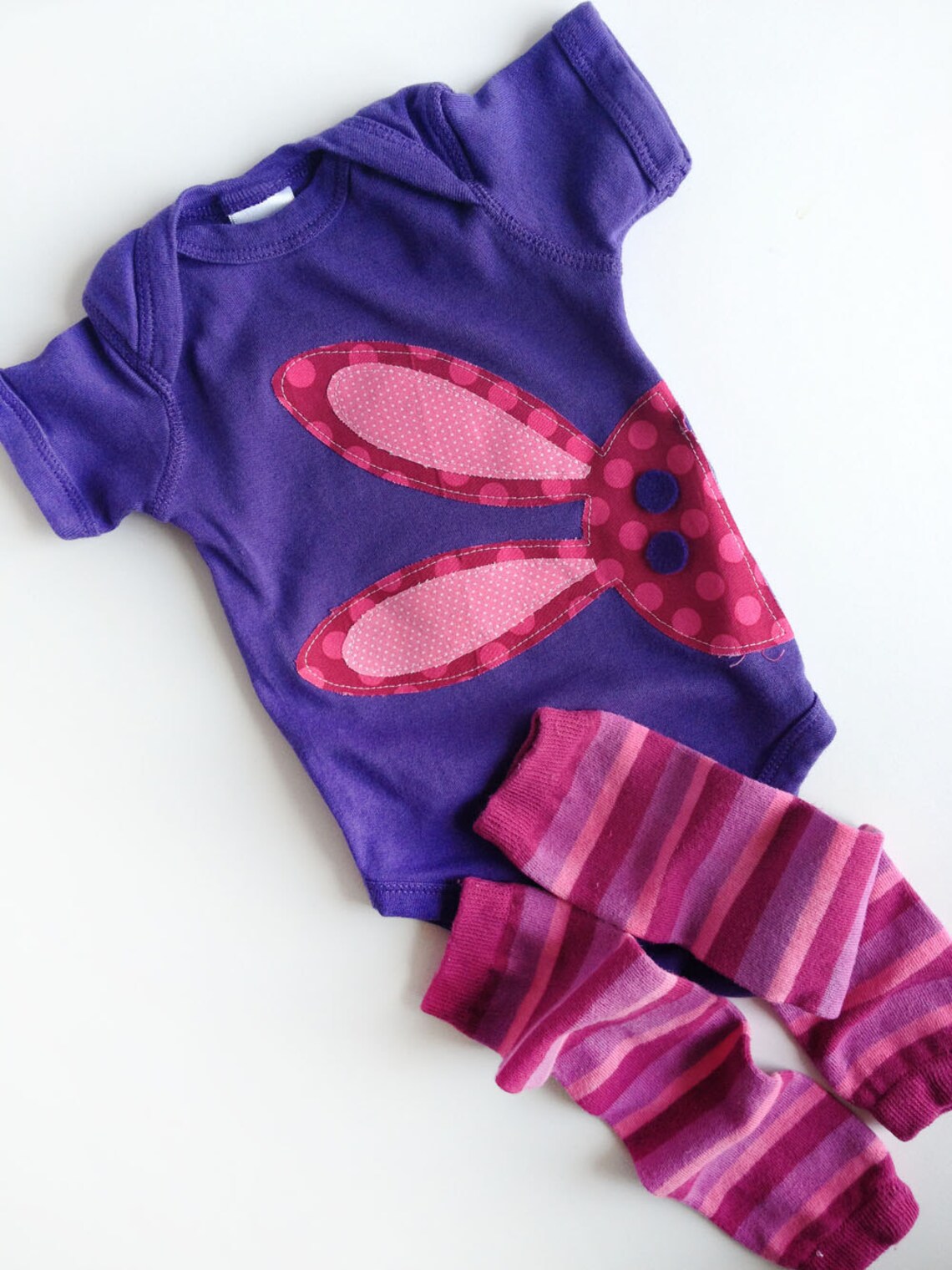 Peek A Boo Bunny Rabbit One Piece With Hand Dyed Baby Leg - Etsy