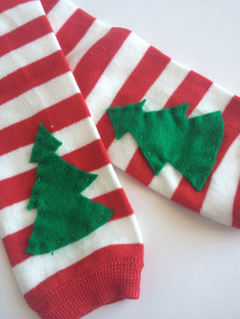 Christmas Leg Warmers Christmas Tree Applique on Red and - Etsy