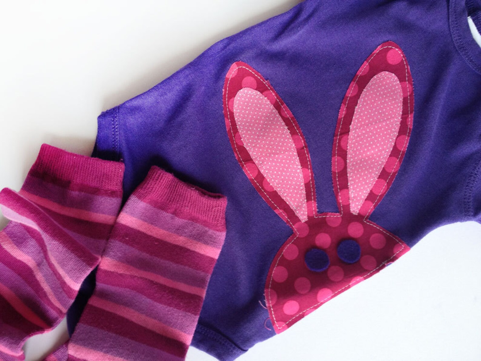 Peek A Boo Bunny Rabbit One Piece With Hand Dyed Baby Leg - Etsy