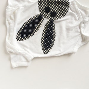 Bunny Rabbit Bodysuit, Black and White Bunny Rabbit Shirt, Easter Baby ...