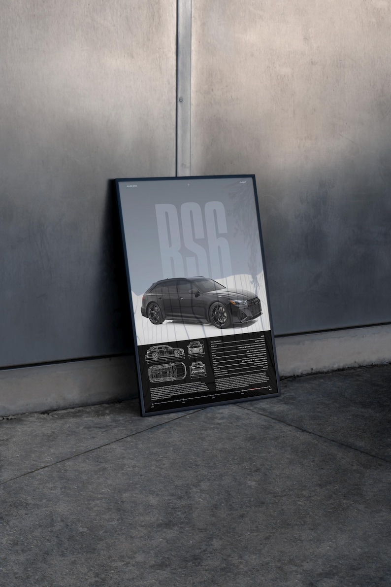 Audi RS6 Avant Poster | Luxury Performance Wagon Wall Art | Modern ...
