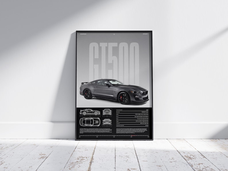 Ford Mustang Shelby GT500 Poster | American Muscle Car Wall Art ...