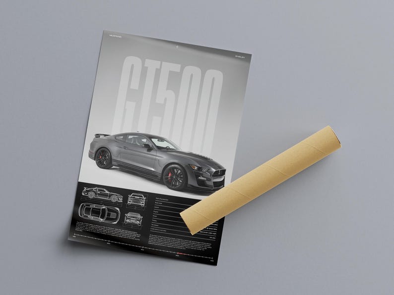 Ford Mustang Shelby GT500 Poster | American Muscle Car Wall Art ...