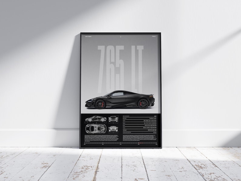 Mclaren 765LT Poster | Sports Car Wall Art Print | Modern Automotive ...