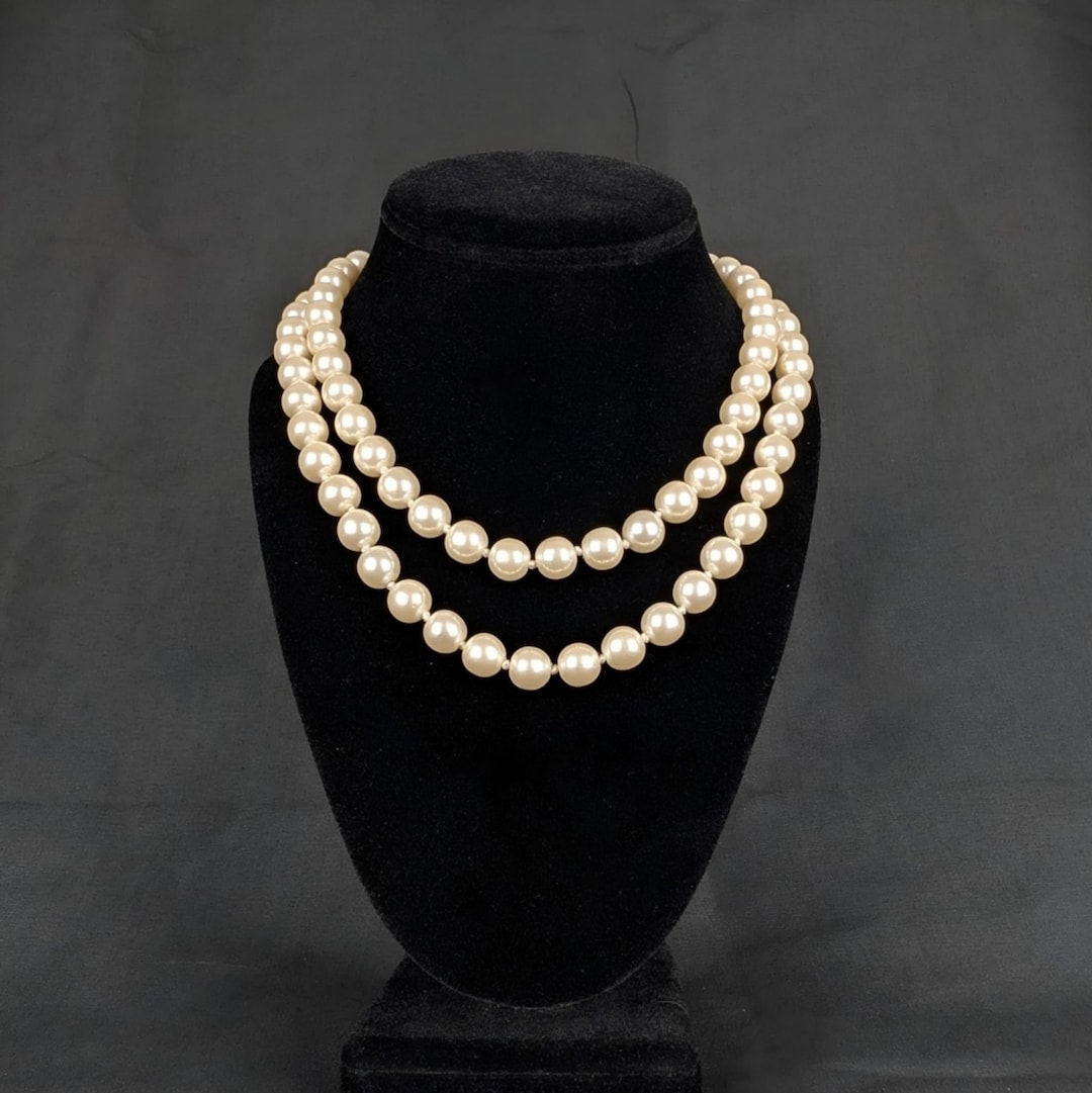 Vintage Erwin Pearl Double Strand Pearl Necklace - Hand Knotted Classic ...