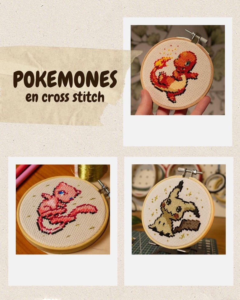 Charmander Cross Stitch – Hand Embroidery – Pokemon Hoop Art – Cute ...